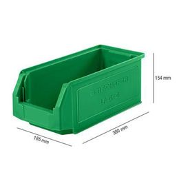 Sch&auml;fer Shop Sichtlagerkasten SSI Sch&auml;fer Serie PROFI LF 421, Polypropylen, L 380 x B 185 x H 154 mm, 7,8 l, gr&uuml;n