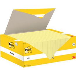 Post-it® Haftnotizen Notes 655-VP20, B 76 x T 127 mm, PEFC®-Papier, gelb, 16 + 4 Blöcke gratis, 100 Blatt/Block