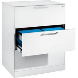 H&auml;ngeregistraturschrank ASISTO C 3000, 3 Schubladen, 2-bahnig, B 800 mm, wei&szlig;/wei&szlig;
