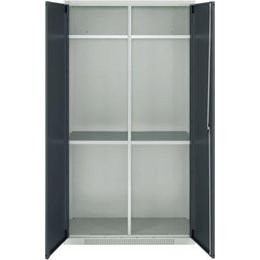 Sch&auml;fer Shop Sch&auml;fer Shop Genius Mehrzweckschrank FS, modular, indivuduell erweiterbar, Mittelwand, 4 Fachb&ouml;den, bis 450 kg, B 1055 x T 520 x H 1950 mm, lichtgrau/anthrazitgrau