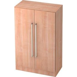 Aktenschrank TARVIS, mit Griff ohne Schloss, 3 Ordnerh&ouml;hen, B 800 x T 420 x H 1270 mm, Nussbaum-Dekor