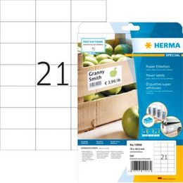 Herma Power-Etiketten Nr. 10906, 70 x 42,3 mm, selbstklebend, extrem stark haftend, Papier, wei&szlig;, 525 St&uuml;ck
