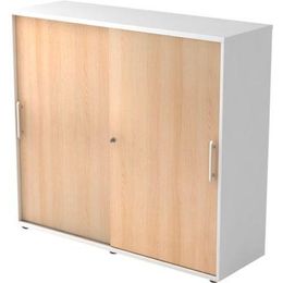 Schiebet&uuml;renschrank, 3 OH, B 1200 x T 400 x H 1100 mm, Eiche-Dekor
