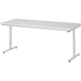 Rau ESD-Arbeitstisch Adlatus, elektrisch h&ouml;henverstellbar, 28 mm Spanplatte mit Melaminbelag, bis 150 kg, B 2000 x T 800 x H 720-1120 mm, lichtgRau
