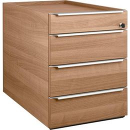 Rollcontainer QUANDOS BOX, 1 Utensilienauszug, 3 Sch&uuml;be, B 430 x T 800 x H 570 mm, Kirsche Romana
