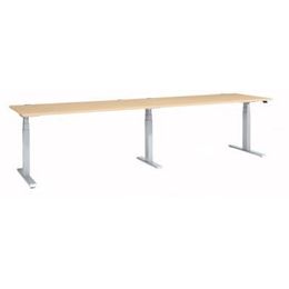 Sch&auml;fer Shop Sch&auml;fer Shop Select Schreibtisch ERGO-T 2.0 Big, elektr. h&ouml;henverstellbar, Rechteck, T-Fu&szlig;, B 3200 x T 800 x H 640-1300 mm, Ahorn/wei&szlig;alu