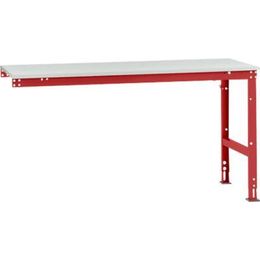 Manuflex Ansatztisch UNIVERSAL Standard, 1750 x 800 mm, Kunststoff lichtgrau, rubinrot