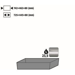 Bodenauffangwanne Stawa-R f&uuml;r ASECOS Sicherheitsschr&auml;nke der Q30, Q90 und S90 Serie, Edelstahl 1.4301, B 742 x T 507 x H 83 mm, 22 l