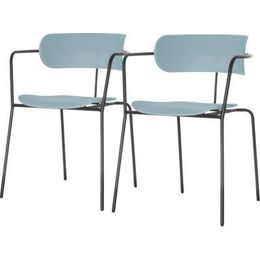 Stuhl BISTRO, stapelbar bis zu 4 St&uuml;ck, B 535 x T 545 x H 760 mm, Stahlrohr & Polypropylen, blau, 2 St&uuml;ck