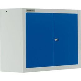 Sch&auml;fer Shop Sch&auml;fer Shop Select Wandschrank MS 750, zweit&uuml;rig, mit Zwischenboden, B 750 x T 320 x H 600 mm, Stahl, lichtgrau/enzianblau