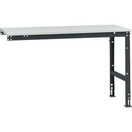 Manuflex Ansatztisch UNIVERSAL Standard, 1500 x 800 mm, Melamin lichtgrau, anthrazit