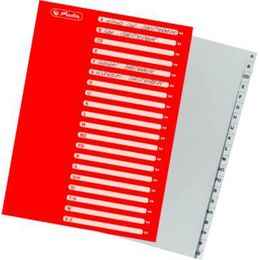 Herlitz Ordnerregister, A4, A-Z, PP-Folie, grau, 20-tlg.