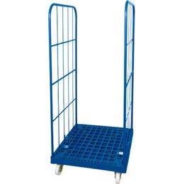 Rollplatte, Kunststoff, mit 2 Seitengittern, H&ouml;he 1650 mm, enzianblau RAL 5010