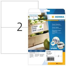 Herma Power-Etiketten Nr. 10910, 210 x 148 mm, selbstklebend, extrem stark haftend, Papier, wei&szlig;, 50 St&uuml;ck