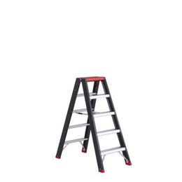 Doppelstufenstehleiter Professional Topline, Aluminium, 10 Stufen, schwarz