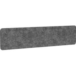 Akustik Tischtrennwand AKUSTIX Vario, Schallabsorptionsklasse B, St&auml;rke 18 mm, ohne Klemmen, B 1800 x H 400 mm, PET-Filz, grau