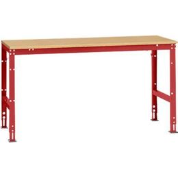 Manuflex Grundtisch UNIVERSAL Standard, Tischplatte Multiplex, 1750x800, rubinrot