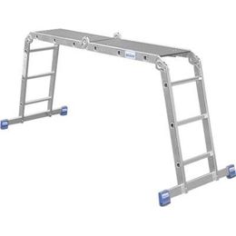 Krause Aluminium-Gelenkleiter, 4 x 3 Sprossen (300 mm tief), SpeedMatic-System, 2 Quertraversen