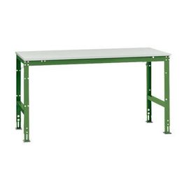 Manuflex Arbeitstisch UNIVERSAL Standard, 1750 x 1000 mm, Melamin lichtgrau, resedagr&uuml;n