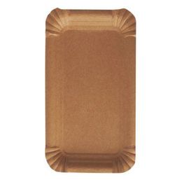 Pappteller Papstar Pure, Einweg, eckig, 110 x 175 mm, lebensmittelecht, FSC&reg;-zertifiziert & kompostierbar, braun, 4 x 250 St&uuml;ck