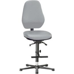bimos Labordrehstuhl Basic, Gleiter mit Aufstiegshilfe, Kunstleder, Stamskin Top grau