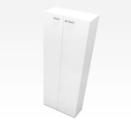 Schrank X-TIME-WORK, 5 OH, Holzt&uuml;ren, 860 x 430 x 2140 mm, Wei&szlig;/Wei&szlig;