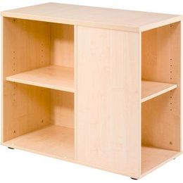 Anstellcontainer TARA, 4 offene Regalf&auml;cher, B 400 x T 800 x H 720 mm, Ahorn-Dekor