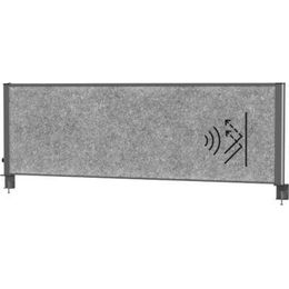Maul Tisch-Trennwand Maulconnecto Uplight, LED-Beleuchtung, 1600 x 500 mm, anthrazit