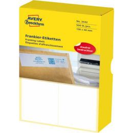 Avery Zweckform Frankieretiketten 3442, geeignet f&uuml;r Frankiermaschinen, 138 x 48 mm, 1000 St&uuml;ck/1 Pack, Spezialpapier, wei&szlig;