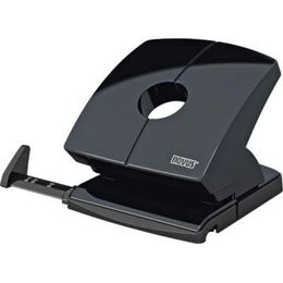 Locher Novus B 230, Vollmetallger&auml;t, Hochglanzoberteil, bis 30 Blatt, schwarz gl&auml;nzend