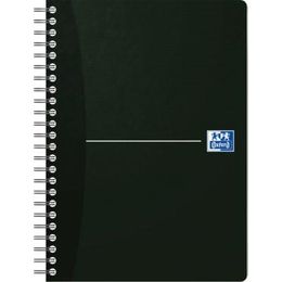 Spiralbuch OXFORD Office Essentials DIN A5, Doppelbindung, 90 Blatt liniert, ohne Mikroperforation, wei&szlig;, SCRIBZEE&reg;-kompatibel, EU ECO Label, Deckel schwarz, 5 St&uuml;ck