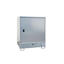 Gefahrstoffschrank Bauer GS-3, Stahlblech, unterfahrbar, f&uuml;r 4 x 200 l F&auml;sser, B 1475 x T 1460 x H 1805 mm, verzinkt