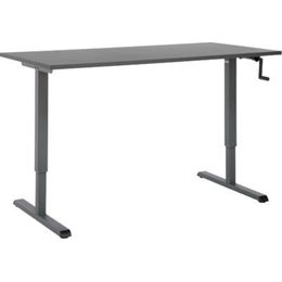Schreibtisch Multiflex, manuell h&ouml;henverstellbar mit Kurbel, B 1600 x T 800 x H 700-1180 mm, graphit/anthrazit