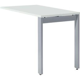 Sch&auml;fer Shop Sch&auml;fer Shop Select Ansatztisch LOGIN, 4-Fu&szlig;, B 1000 x T 600 x H 740 mm, lichtgrau/wei&szlig;alu