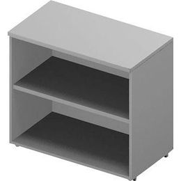 Anstellregal ARLON OFFICE, 2 offene F&auml;cher, B 800 x T 450 x H 730 mm, lichtgrau/alufarben