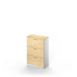 Sch&auml;fer Shop Sch&auml;fer Shop Genius H&auml;ngeregristraturschrank TETRIS SOLID, 3 Sch&uuml;be, 3 OH B 800 x H 1170 mm, Ahorn-Dekor/wei&szlig;alu