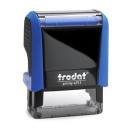 Adress-Stempel trodat&reg; Printy 4911, Geh&auml;usefarbe blau & Stempelabdruckfarbe schwarz