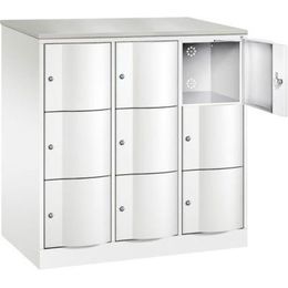 C+P Schlie&szlig;fachschrank Resisto, 3 Abteile, 9 F&auml;cher, B 1148 x T 640 x H 1255 mm, Verkehrswei&szlig;