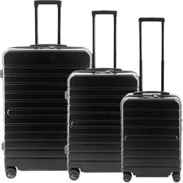 JSA Reisekoffer-Set 3-teilig, Tragegriff, TSA-Schl&ouml;sser, Teleskopsystem, 360&deg; Leichtlaufrollen, ABS, schwarz