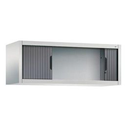 C + P Rollladenschrank Omnispace, abschlie&szlig;bar, B 1200 x T 420 x H 450 mm, Stahl/Kunststoff, lichtgrau/schwarzgrau