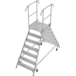 Fahrbare Podestleiter Krause Stabilo Professional, beidseitig begehbar, 2x7 Stufen, 600 x 700 mm Plattform, 3700 mm Arbeitsh&ouml;he