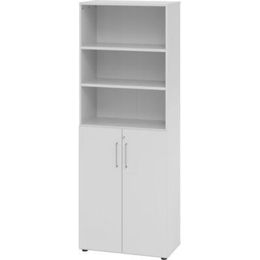 Kombischrank Breno, 6OH, Schrank- und Regalelement, abschlie&szlig;bar, B 800 x T 420 x H 2156 mm, Spanplatte, lichtgrau/lichtgrau