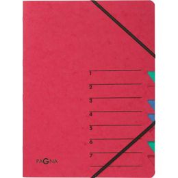 PAGNA Dokumentenmappe Easy, DIN A4, Gummizugverschluss, 7-teilig, rot