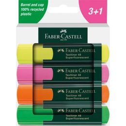 Textliner Faber-Castell, 4-er Etui, gelb, orange, rosa, gr&uuml;n