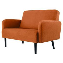Zweisitzer Sofa meet by Paperflow LISBOA, Stoffbezug braun, Fußgestell schwarz, B 1240 x T 815 x H 830 mm