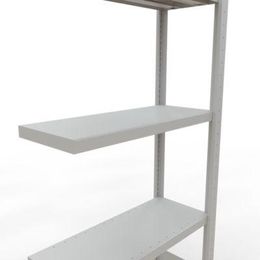 SCHULTE LAGERTECHNIK Fachbodenregal-Stecksystem MULTIplus 250, Grundregal, L&auml;ngenriegel, 2000x750x300 mm, 5 B&ouml;den, lichtgrau