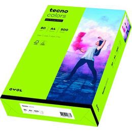Farbiges Kopierpapier tecno colors, DIN A4, 80 g/m&sup2;, leuchtendgr&uuml;n, 500 Blatt