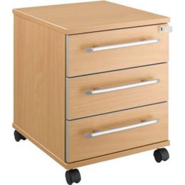 Sch&auml;fer Shop Sch&auml;fer Shop Select Rollcontainer Moxxo IQ 333, 3 Sch&uuml;be, B 410 x T 495 x H 510 mm, abschlie&szlig;bar, Buche-Dekor