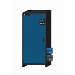 Sicherheitsschrank Typ 30 ASECOS Q-CLASSIC-30, Fl&uuml;gelt&uuml;r, Anschlag links, Front Enzianblau, B 864 x T 620 x H 1947 mm