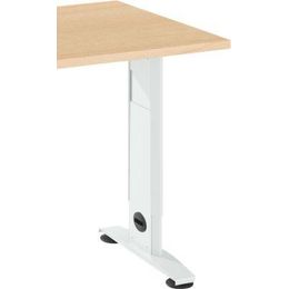 Sch&auml;fer Shop Sch&auml;fer Shop Select Ansatztisch LOGIN, C-Fu&szlig;, B 1000 x T 600 x H 660-820 mm, Ahorn/verkehrswei&szlig;